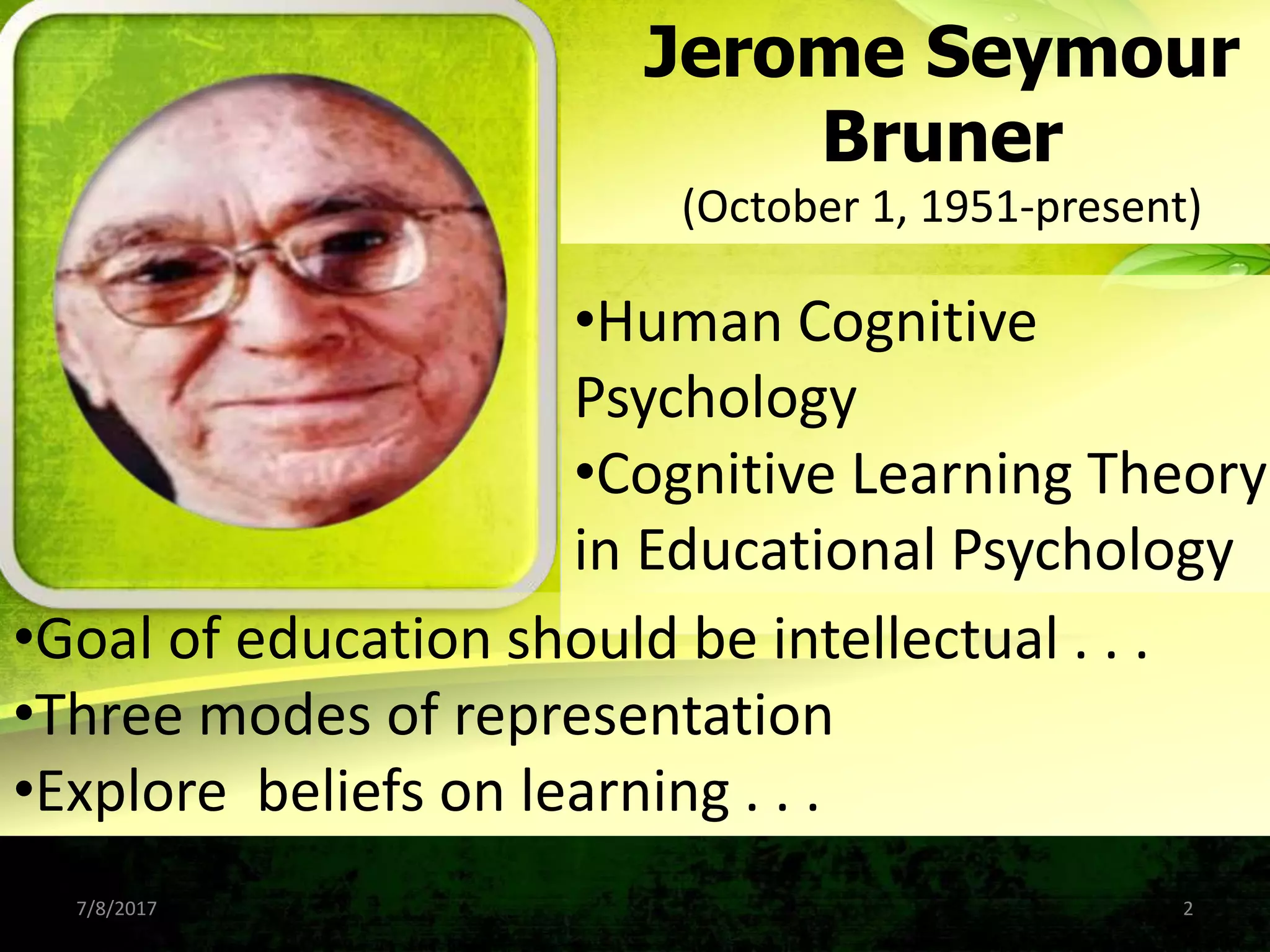 Jerome Bruner Learning as Discovery | PPTX