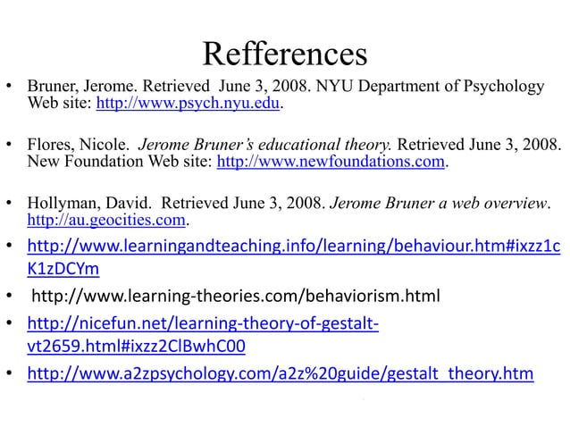 Jerome bruner learning theory | PPTX