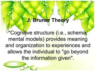 Jerome bruner’s theory of learning | PPTX