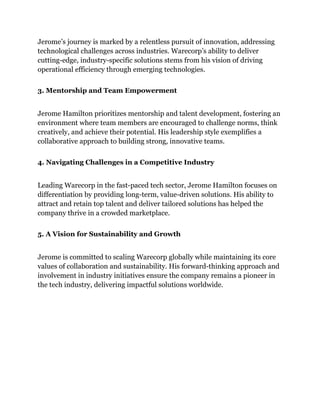 Jerome Hamilton- Visionary Leader | Warecorp | The Enterprise World | PDF