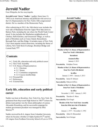 Jerrold nadler wikipedia(highlighted) | PDF | Civic affairs | Politics