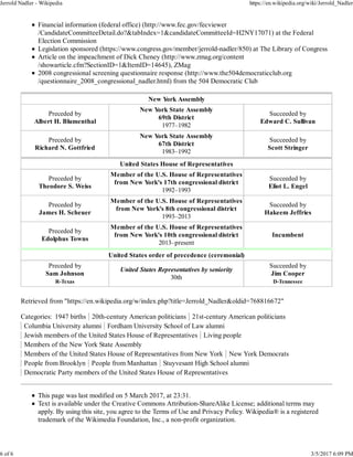 Jerrold nadler wikipedia(highlighted) | PDF | Civic affairs | Politics