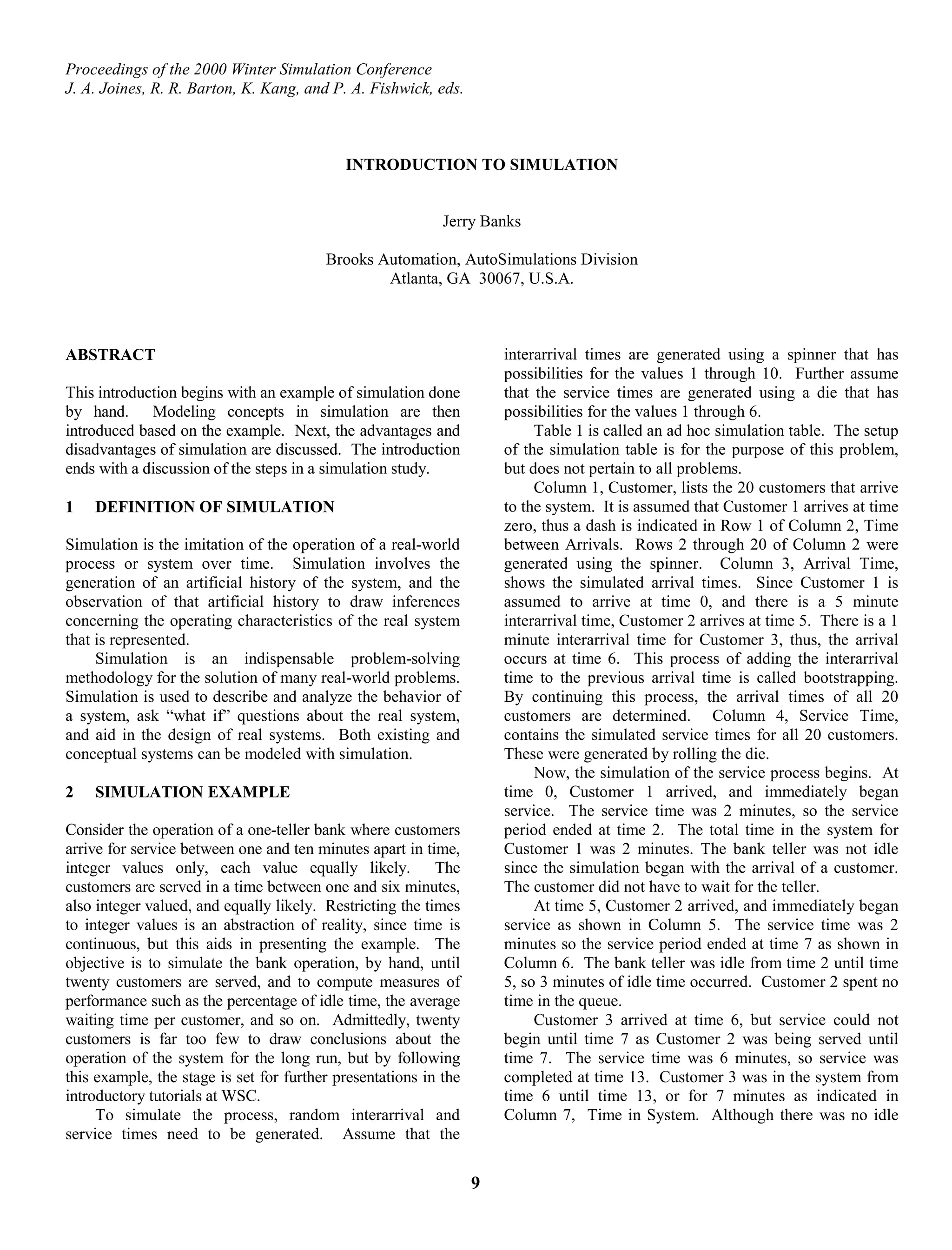 Jerry banks introduction to simulation | PDF