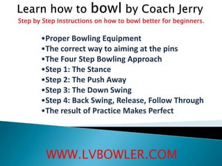 Jerry de camillo bowling book | PPT