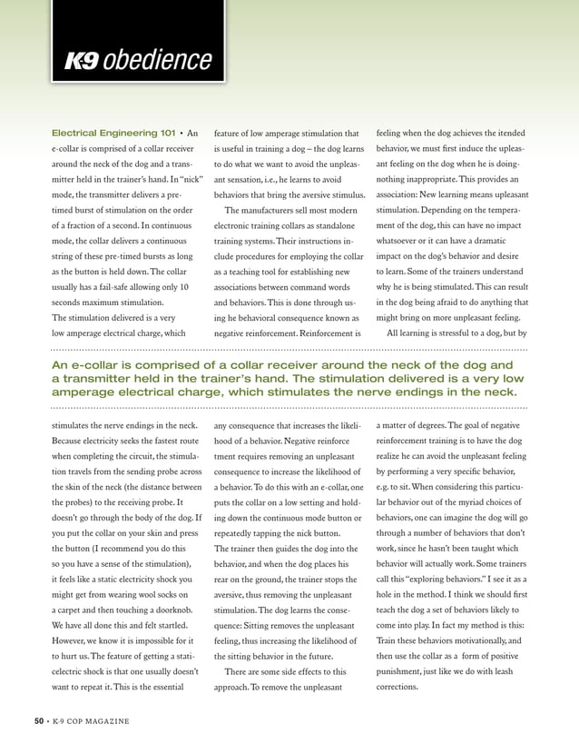 Basic E-Collar Training for Police K9 | PDF