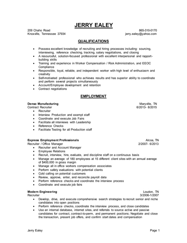 Jerry ealey resume | DOCX