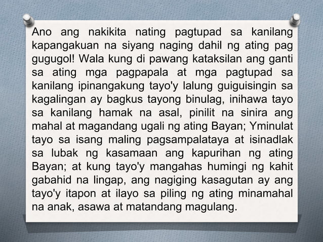 Ang Dapat Mabatid ng Mga Tagalog ni Andres Bonifacio | PPTX