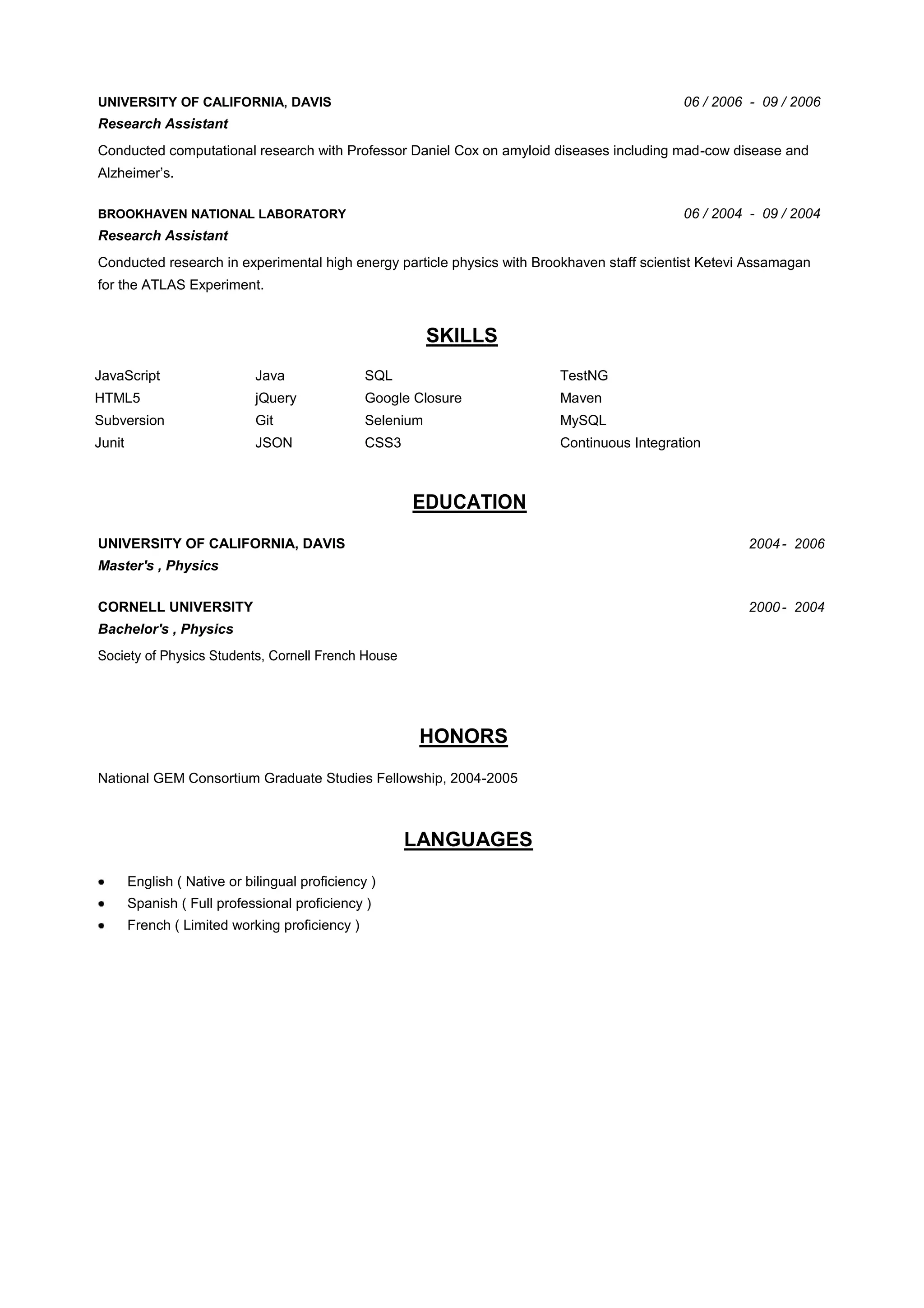 Jerry Vigil CV - Software Engineer - San Francisco, CA, USA | PDF