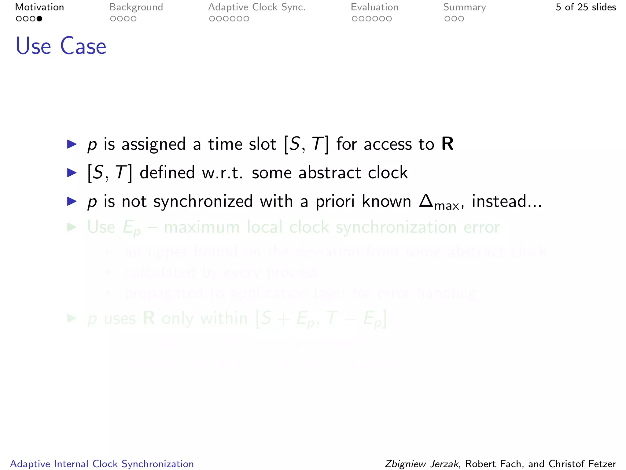 Adaptive Internal Clock Synchronization Ppt