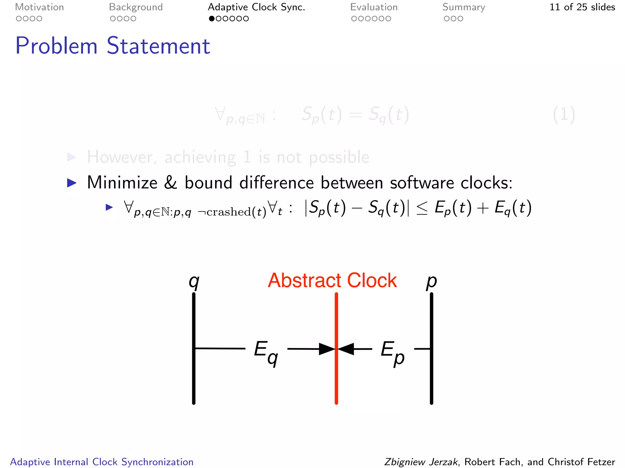 Adaptive Internal Clock Synchronization Ppt