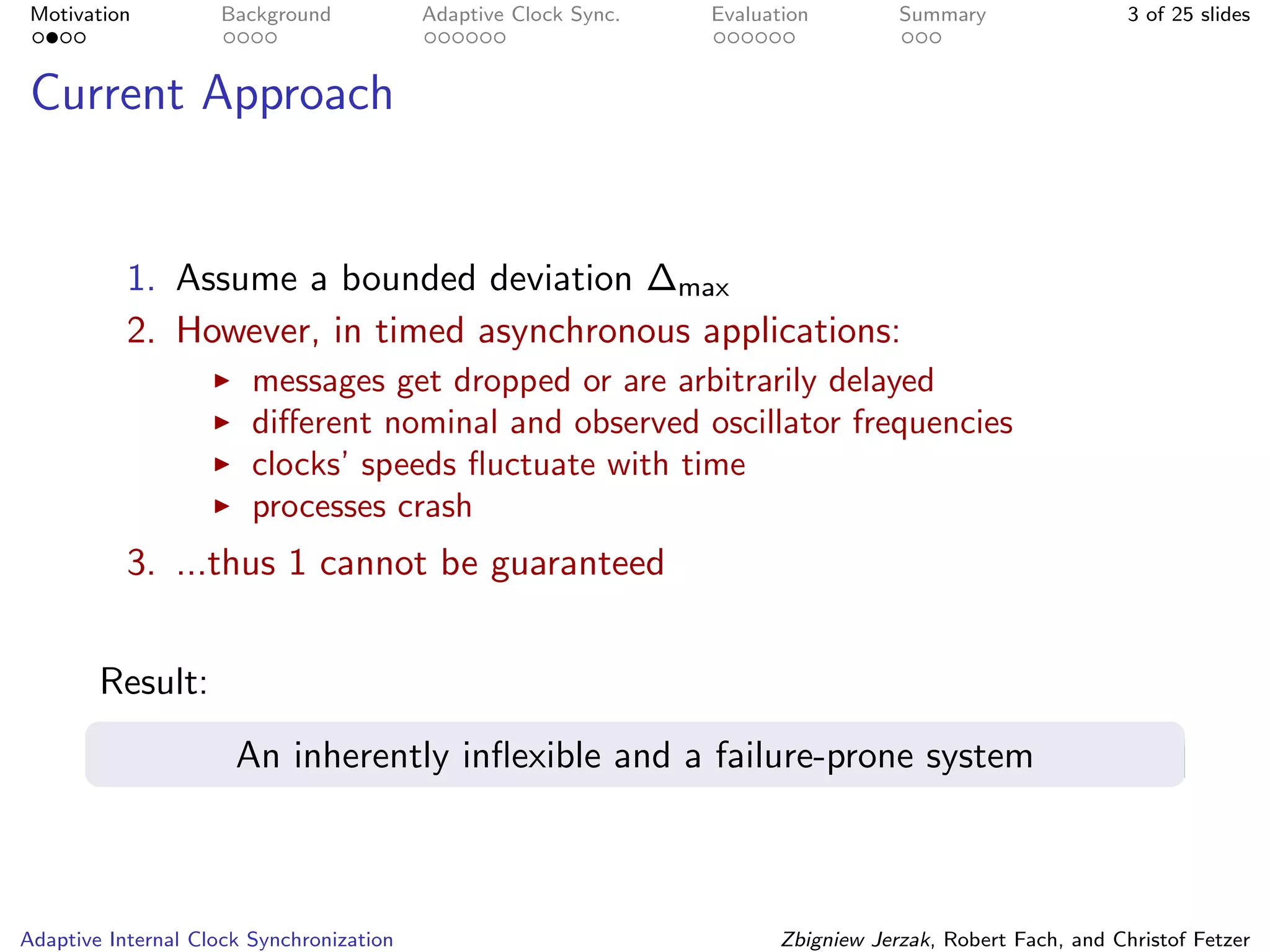 Adaptive Internal Clock Synchronization Ppt