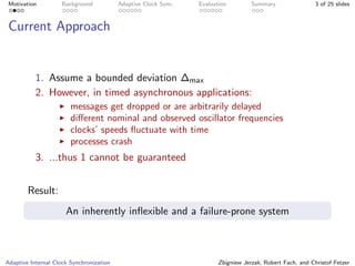 Adaptive Internal Clock Synchronization | PPT