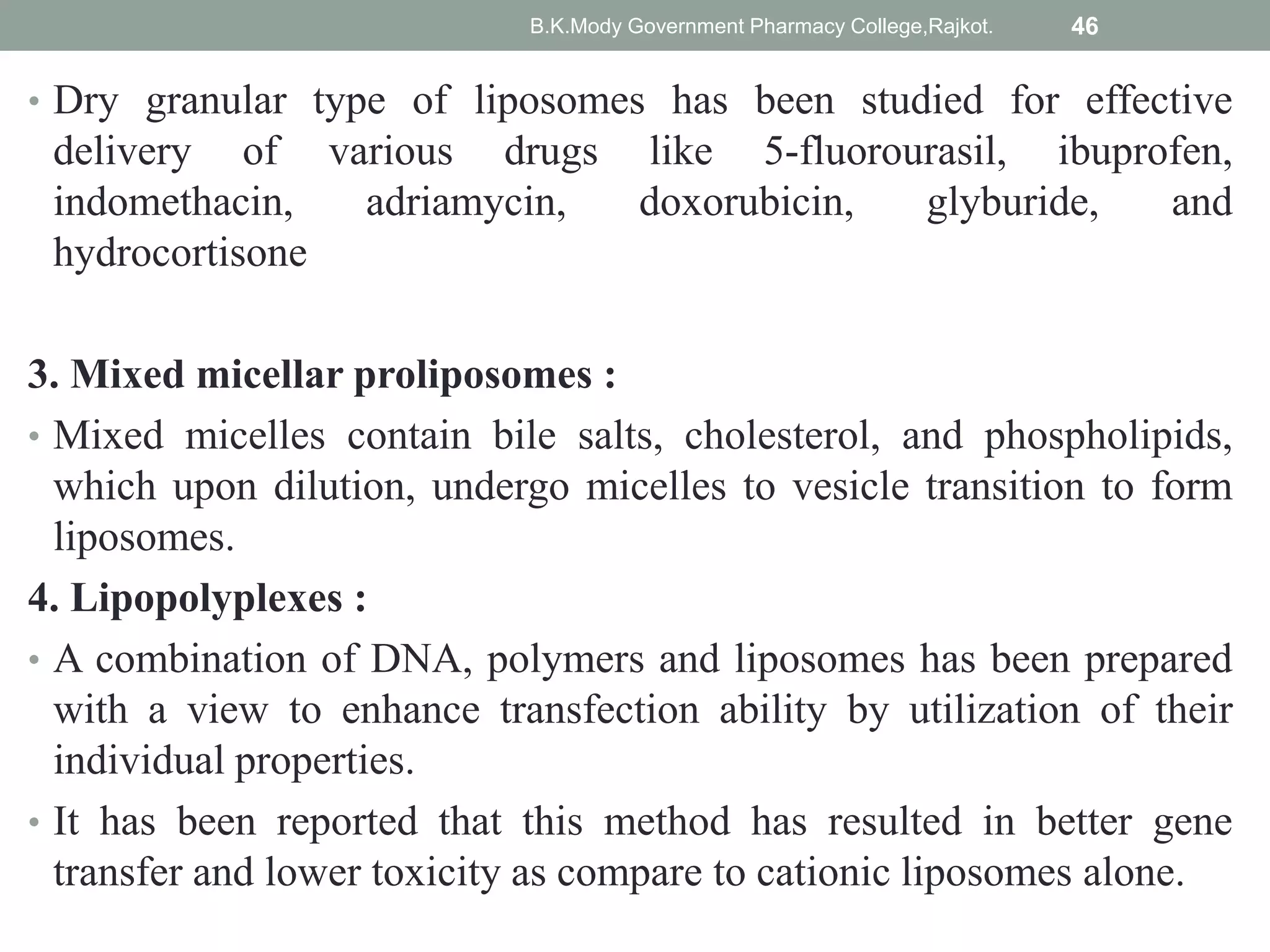 Vesicular drug delivery system | PPTX