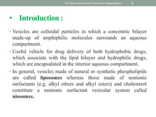 Vesicular drug delivery system | PPTX