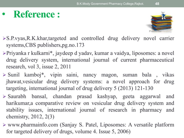 Vesicular drug delivery system | PPTX | Pharmaceutical Drugs | Medical ...