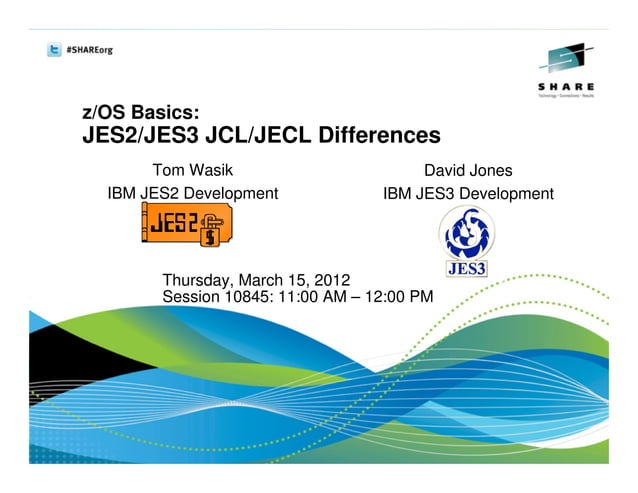 Zos Mainframe Jes2 Jes3 Jcl Jecl Differences Ppt