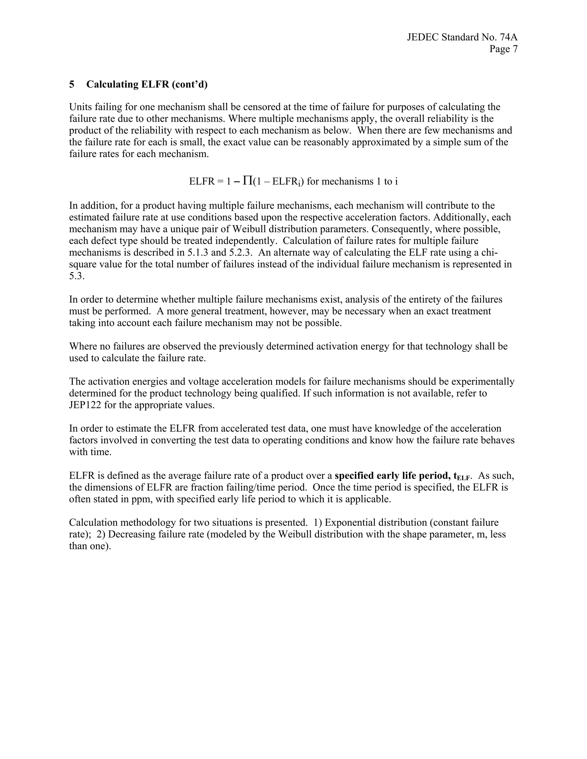 Early Life Failure Rate Calculation Procedure for Semiconductor ...