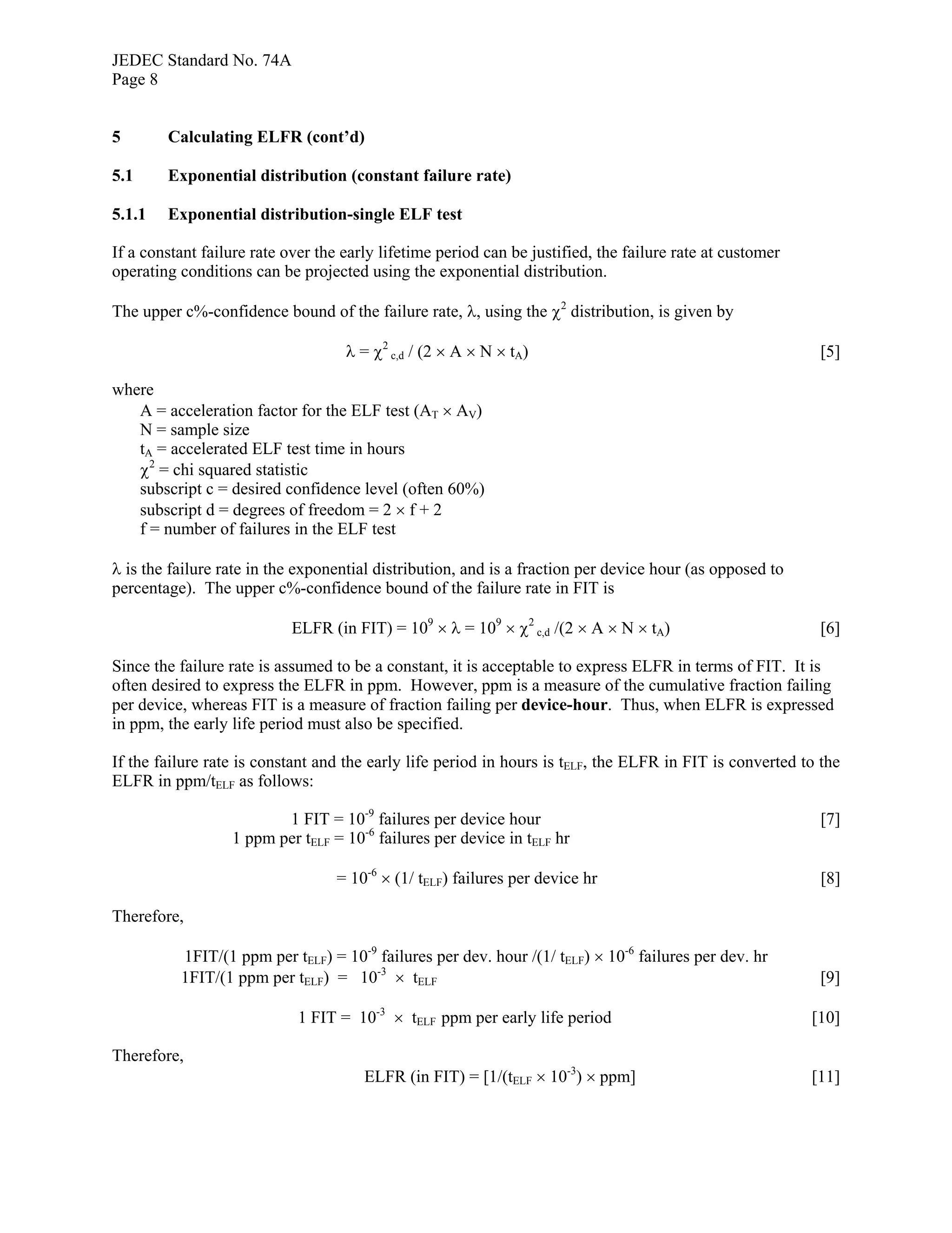 Early Life Failure Rate Calculation Procedure for Semiconductor ...