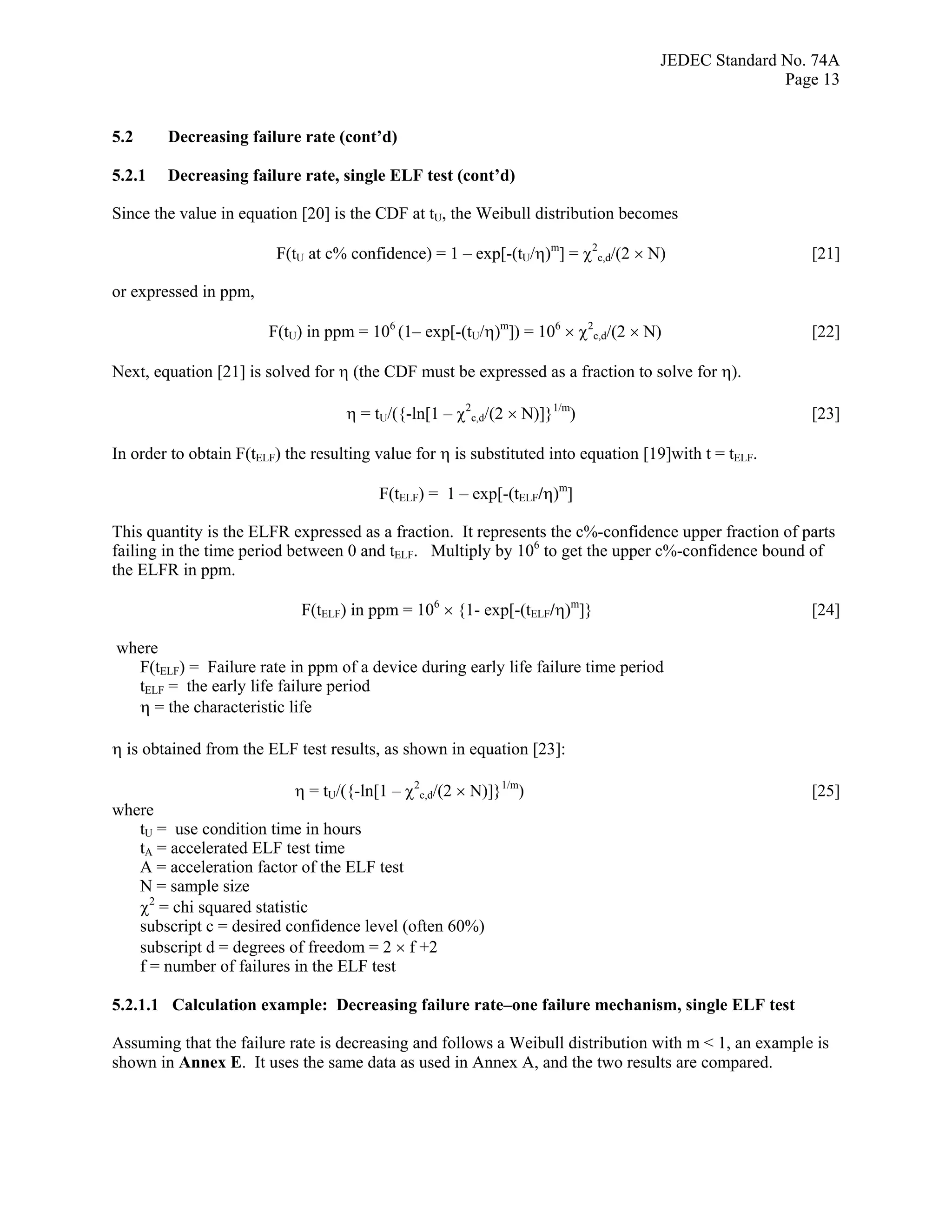 Early Life Failure Rate Calculation Procedure for Semiconductor ...