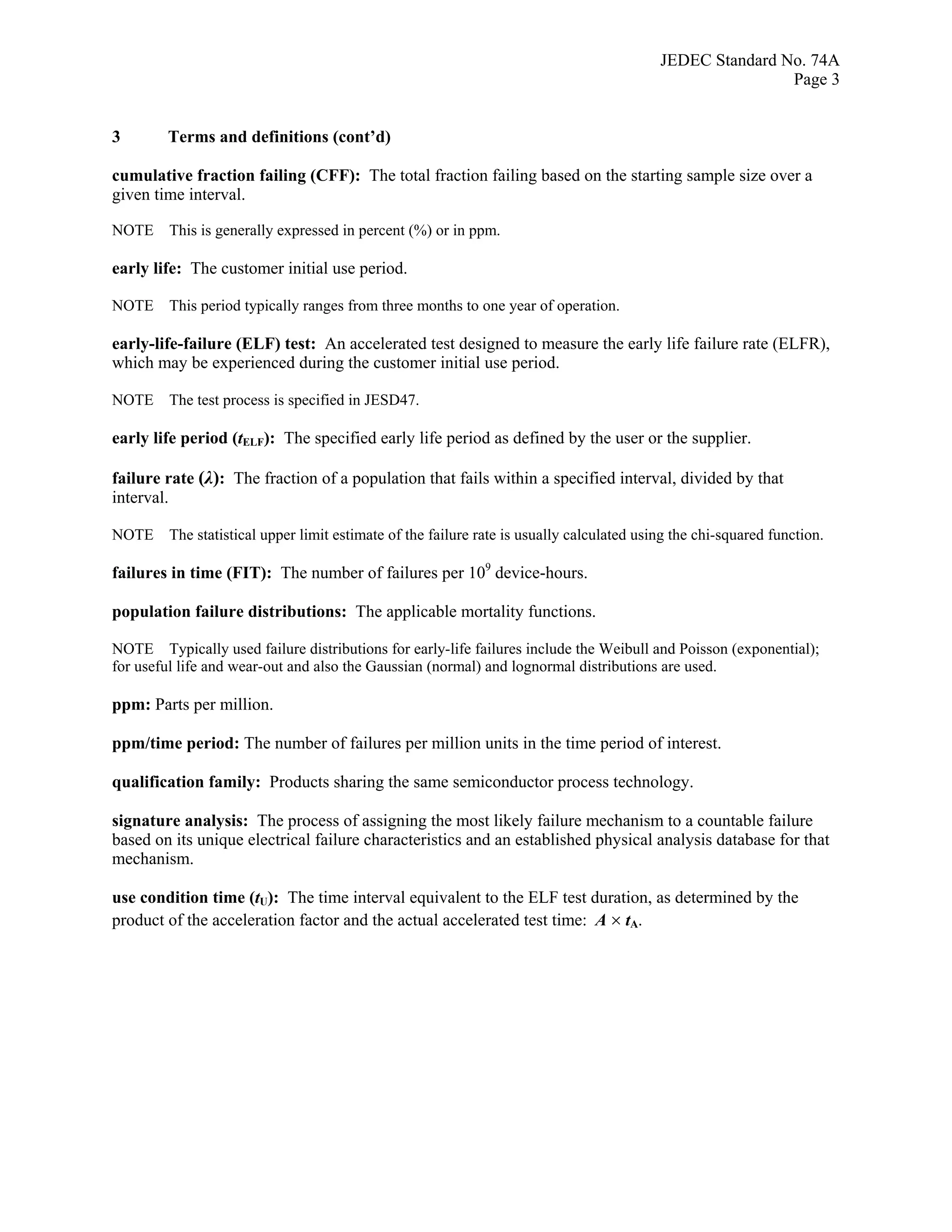 Early Life Failure Rate Calculation Procedure for Semiconductor ...