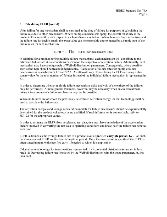 Early Life Failure Rate Calculation Procedure for Semiconductor ...