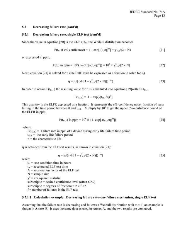 Early Life Failure Rate Calculation Procedure for Semiconductor ...