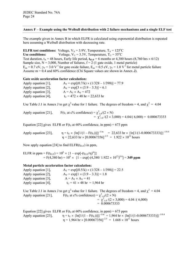 Early Life Failure Rate Calculation Procedure for Semiconductor ...