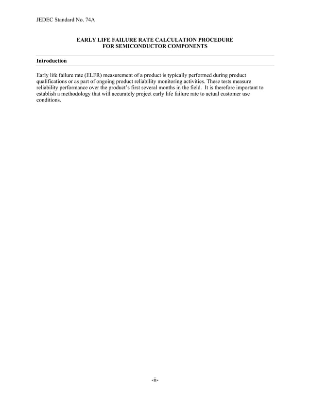 Early Life Failure Rate Calculation Procedure for Semiconductor ...
