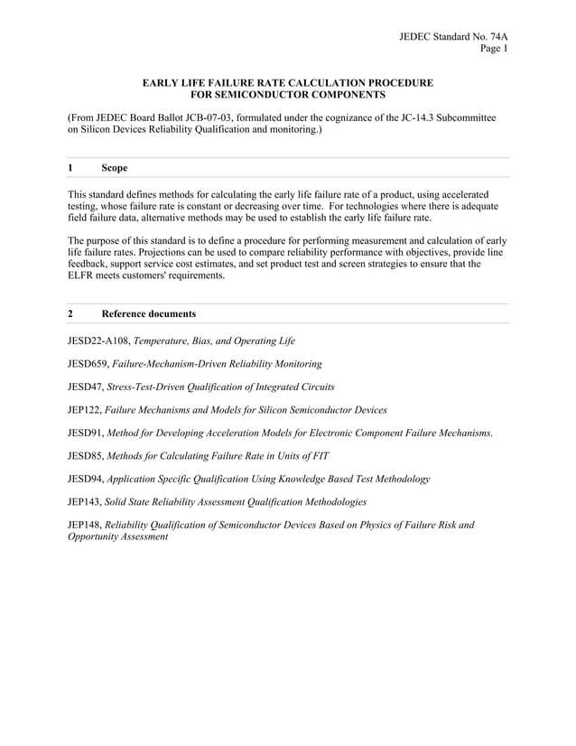 Early Life Failure Rate Calculation Procedure for Semiconductor ...