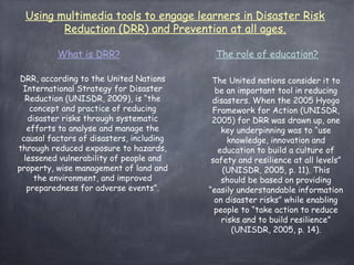 Using multimedia tools to engage learners in Disaster Risk Reduction ...
