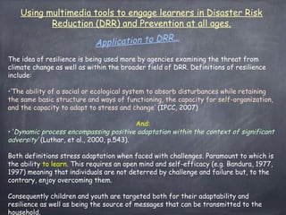 Using multimedia tools to engage learners in Disaster Risk Reduction ...