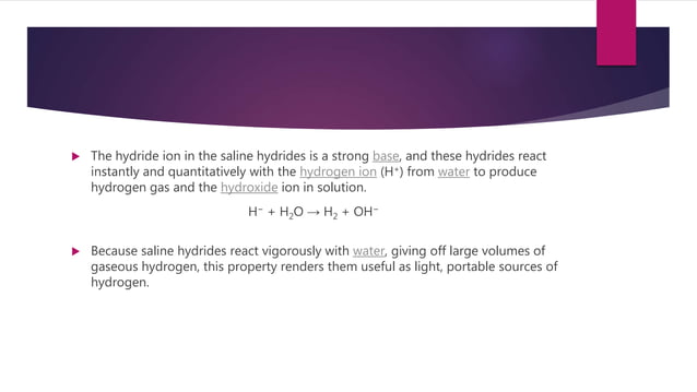 HYDRIDES | PPTX | Chemistry | Science