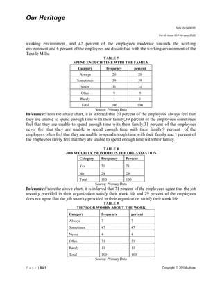 A Study on the Quality of Exertion life cycle stability with Reference ...
