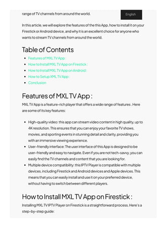 MXL TV | PDF