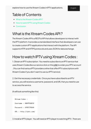 Xtream Codes | PDF