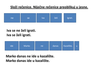 Jesne i niječne rečenice | PPTX