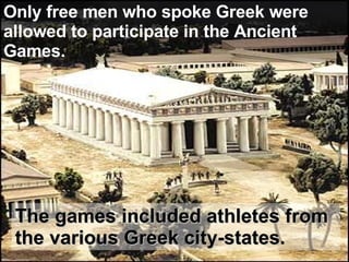 The First Olympics | PPT