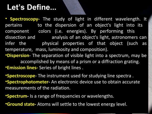 Light: Spectroscopy and Atom | PPT