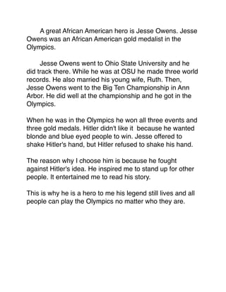 Jesse Owens - Dylan C. | PDF