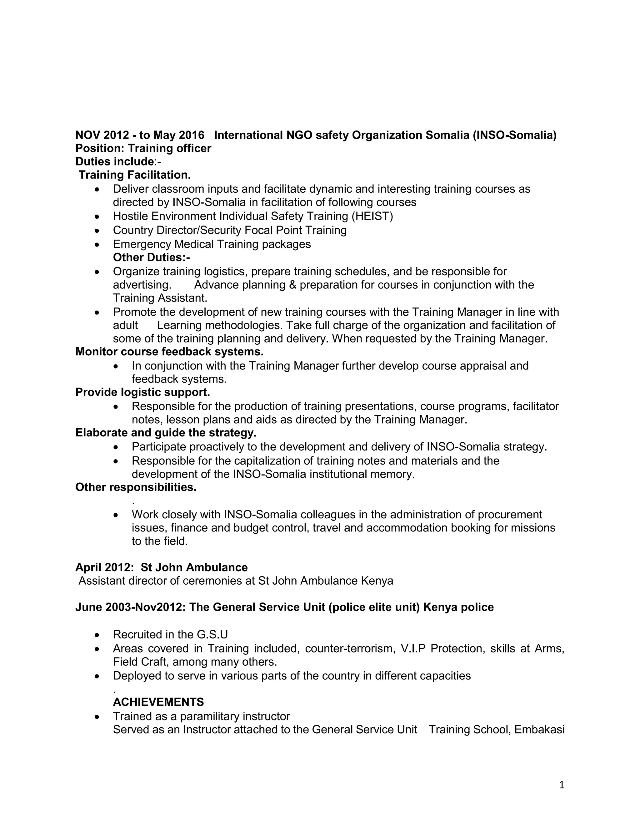 Jesse kinyua c.v | PDF