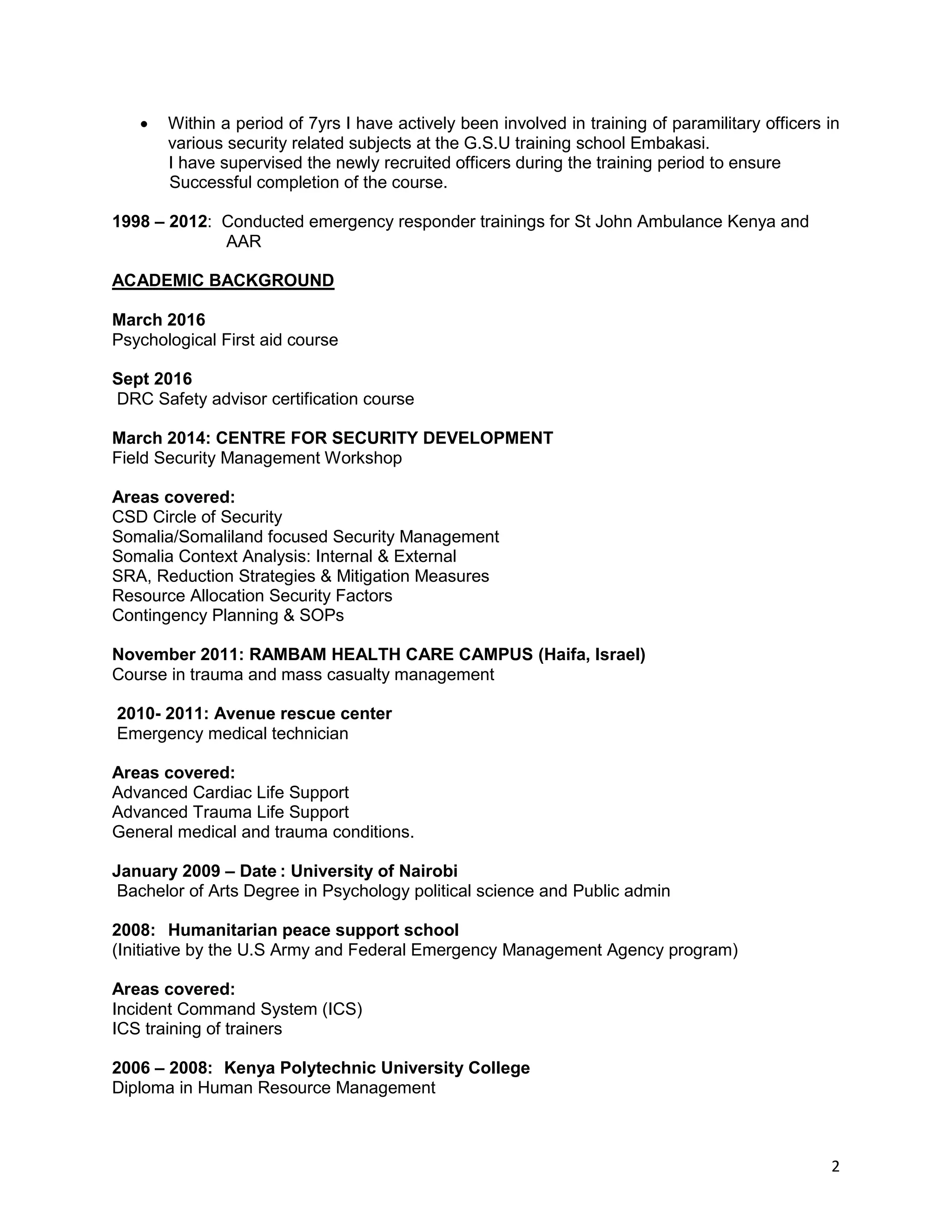 Jesse kinyua c.v | PDF