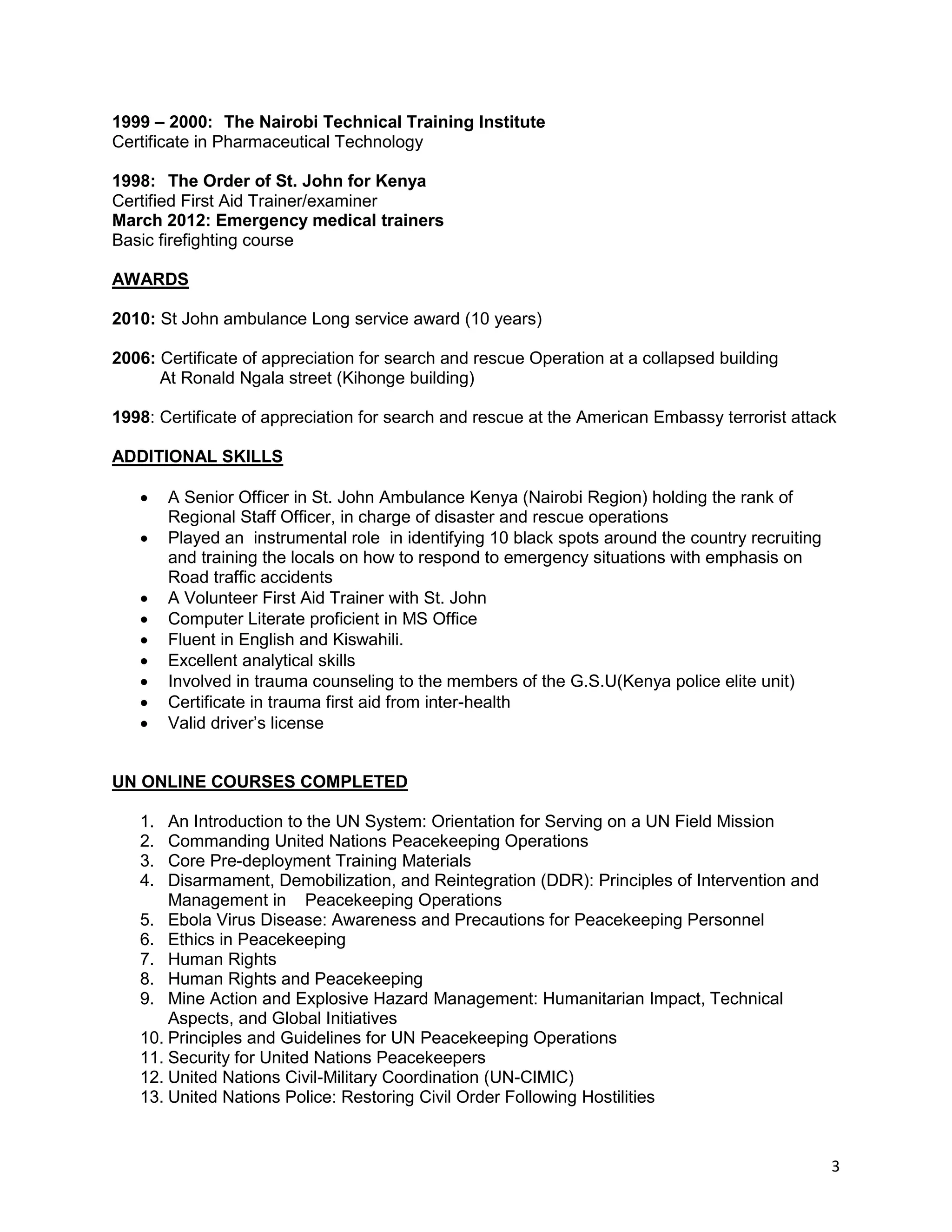 Jesse kinyua c.v | PDF