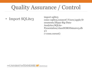 SQLite: Light, Open Source Relational Database Management System | PPT