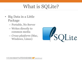 SQLite: Light, Open Source Relational Database Management System | PPT
