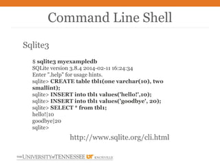 SQLite: Light, Open Source Relational Database Management System | PPT