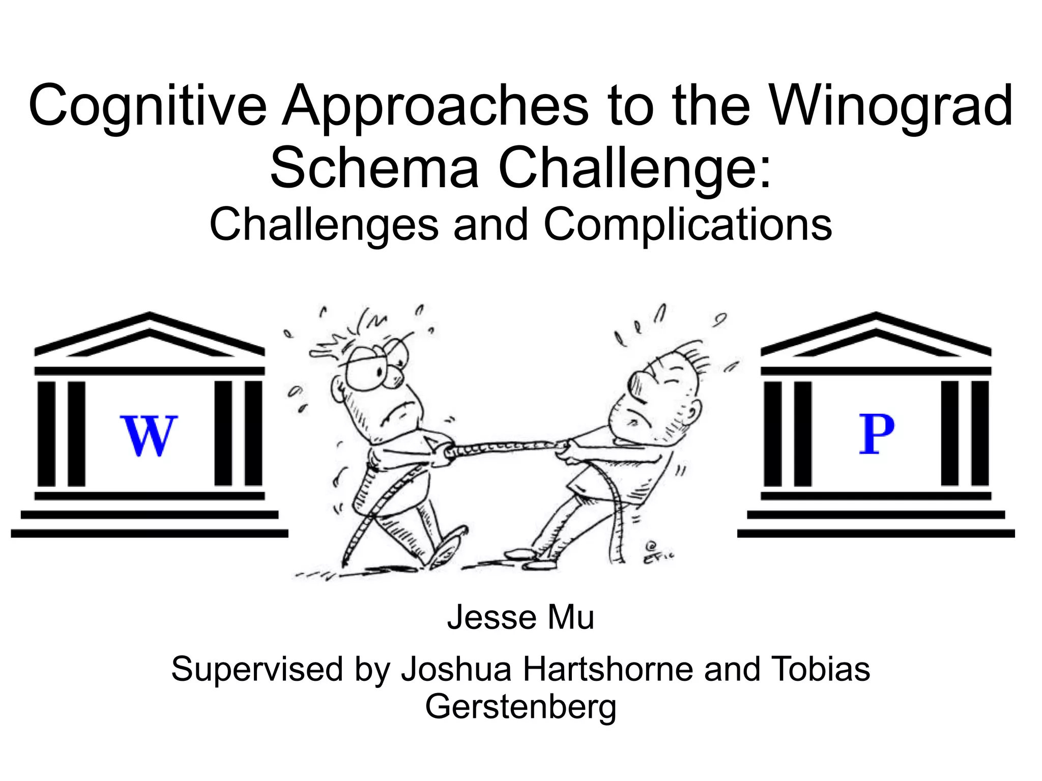 Cognitive Approaches to the Winograd Schema Challenge | PPTX