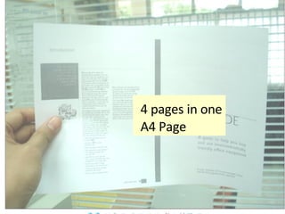 How to Print 4 Pages into One A4 Page | PPT