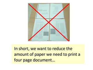 How to Print 4 Pages into One A4 Page | PPT
