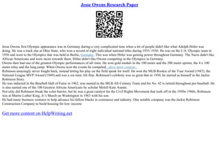Jesse Owen Essay | PDF