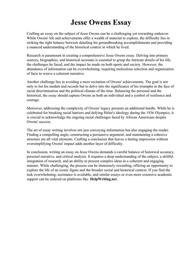 Jesse Owens Essay.pdfJesse Owens Essay. Jesse owens. Remembering Jesse ...